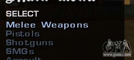 All the weapons for GTA San Andreas