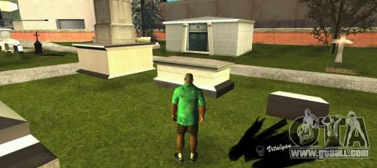 Correction of graves at the cemetery in Los Santos for GTA San Andreas